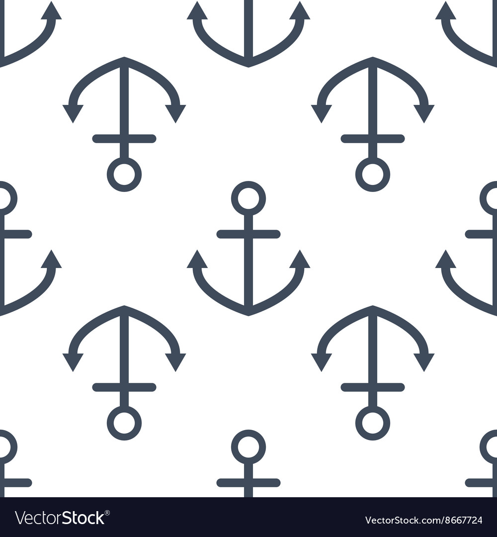 Anchor seamless pattern Royalty Free Vector Image