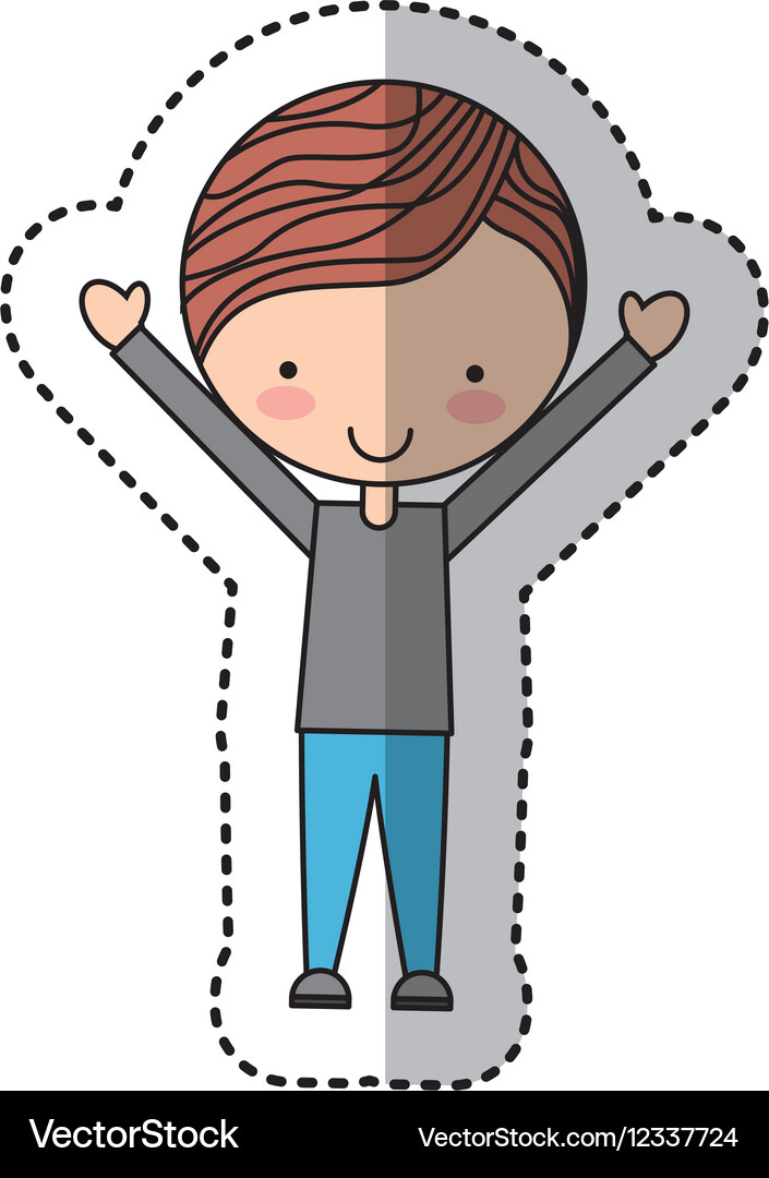 Cute little man character Royalty Free Vector Image