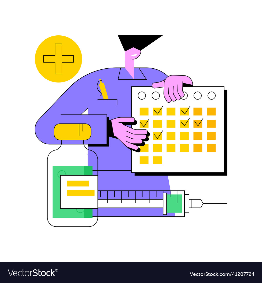 Immunization schedule abstract concept Royalty Free Vector