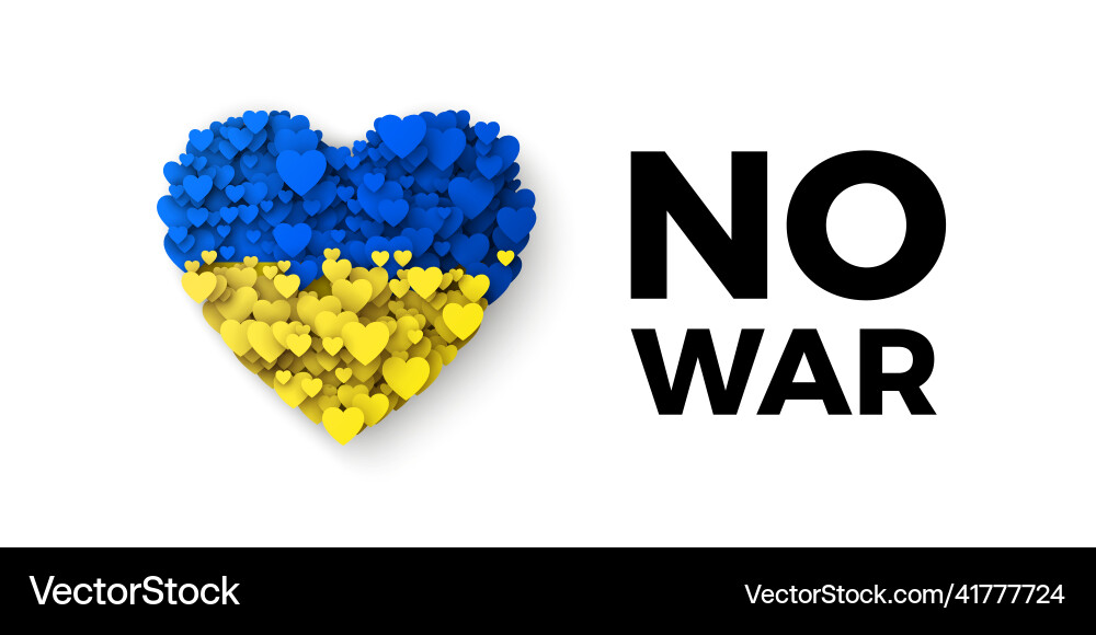 No war banner stop and military aggression Vector Image