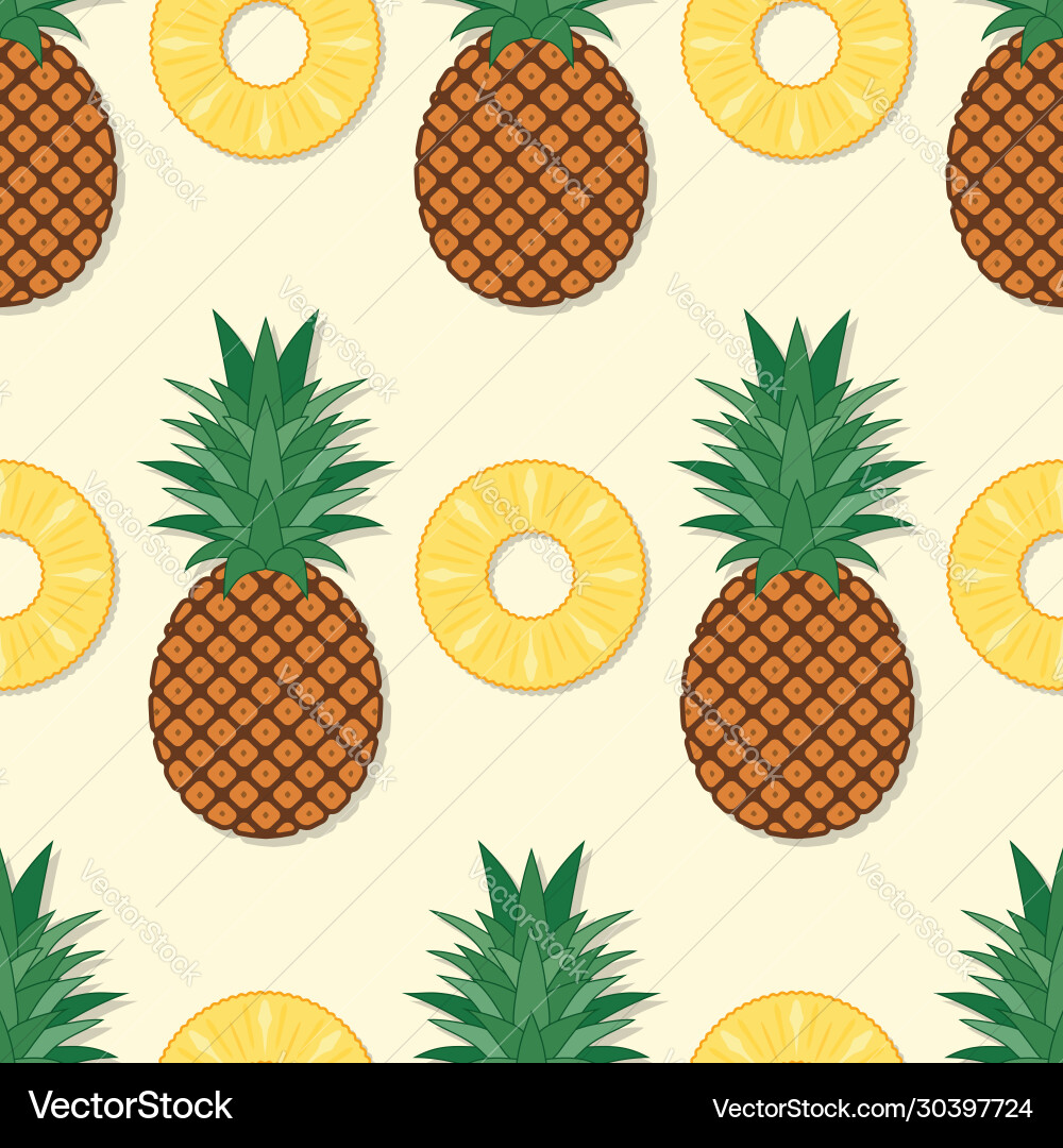 Seamless pineapple pattern Royalty Free Vector Image