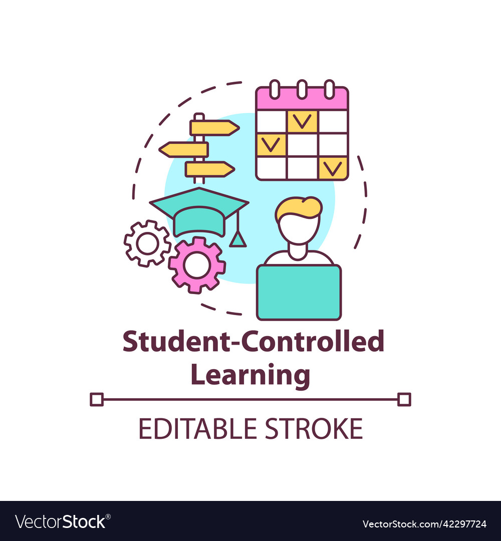 Student controlled learning concept icon Vector Image Student controlled learning concept icon Vector Image
