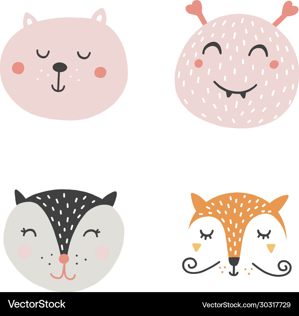 Animal smiles Royalty Free Vector Image - VectorStock