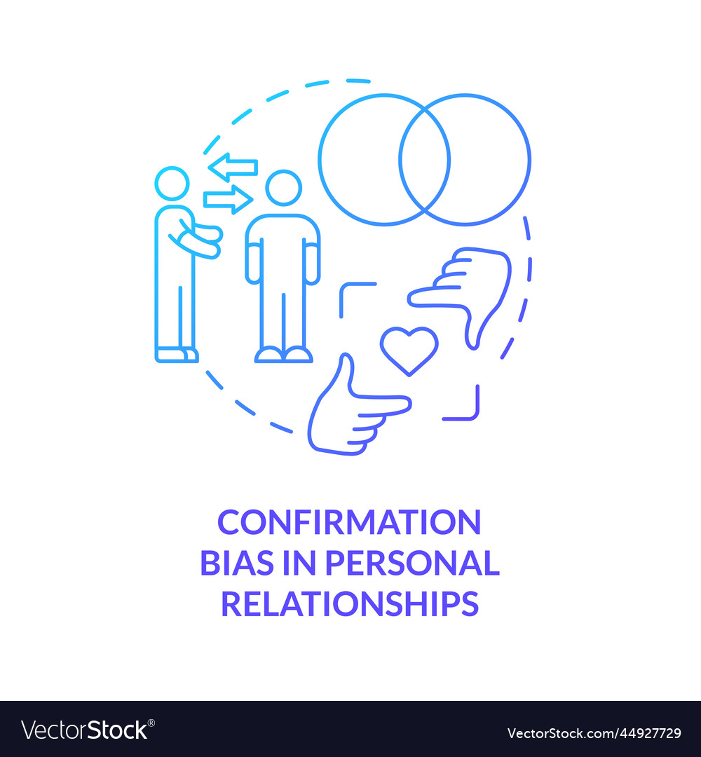 Confirmation bias in relationships blue gradient Vector Image Confirmation bias in relationships blue gradient Vector Image