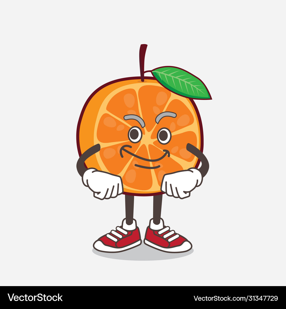 Orange fruit cartoon mascot character Royalty Free Vector