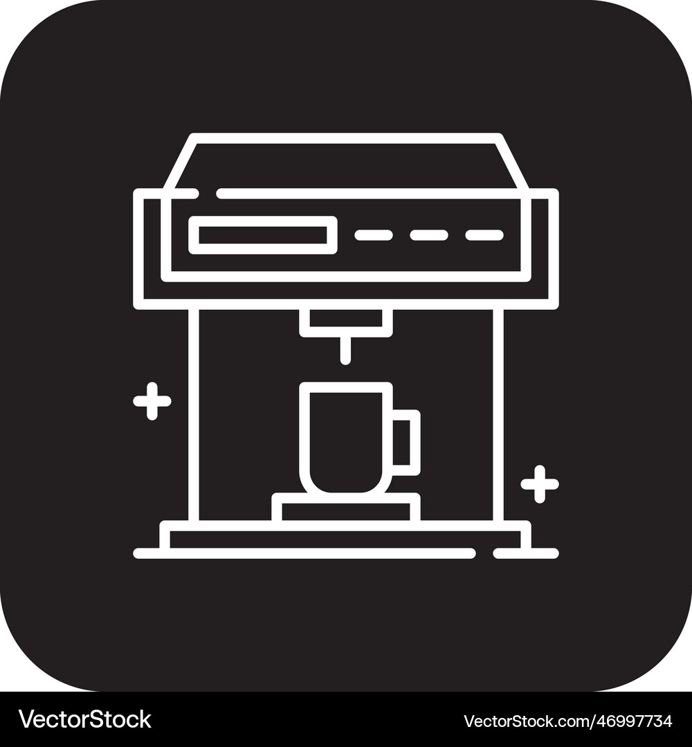 Coffee business and office icon with black Vector Image