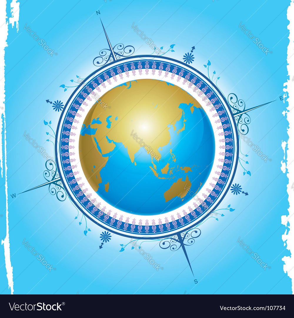 Compass map Royalty Free Vector Image - VectorStock