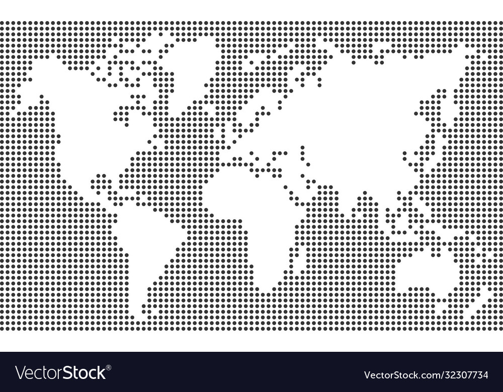Dotted world map Royalty Free Vector Image - VectorStock