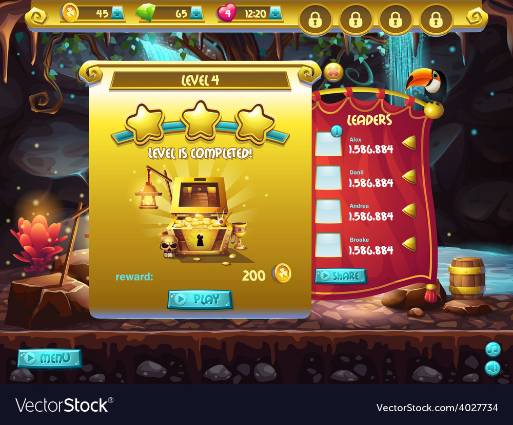 Example user interface a computer game a Vector Image