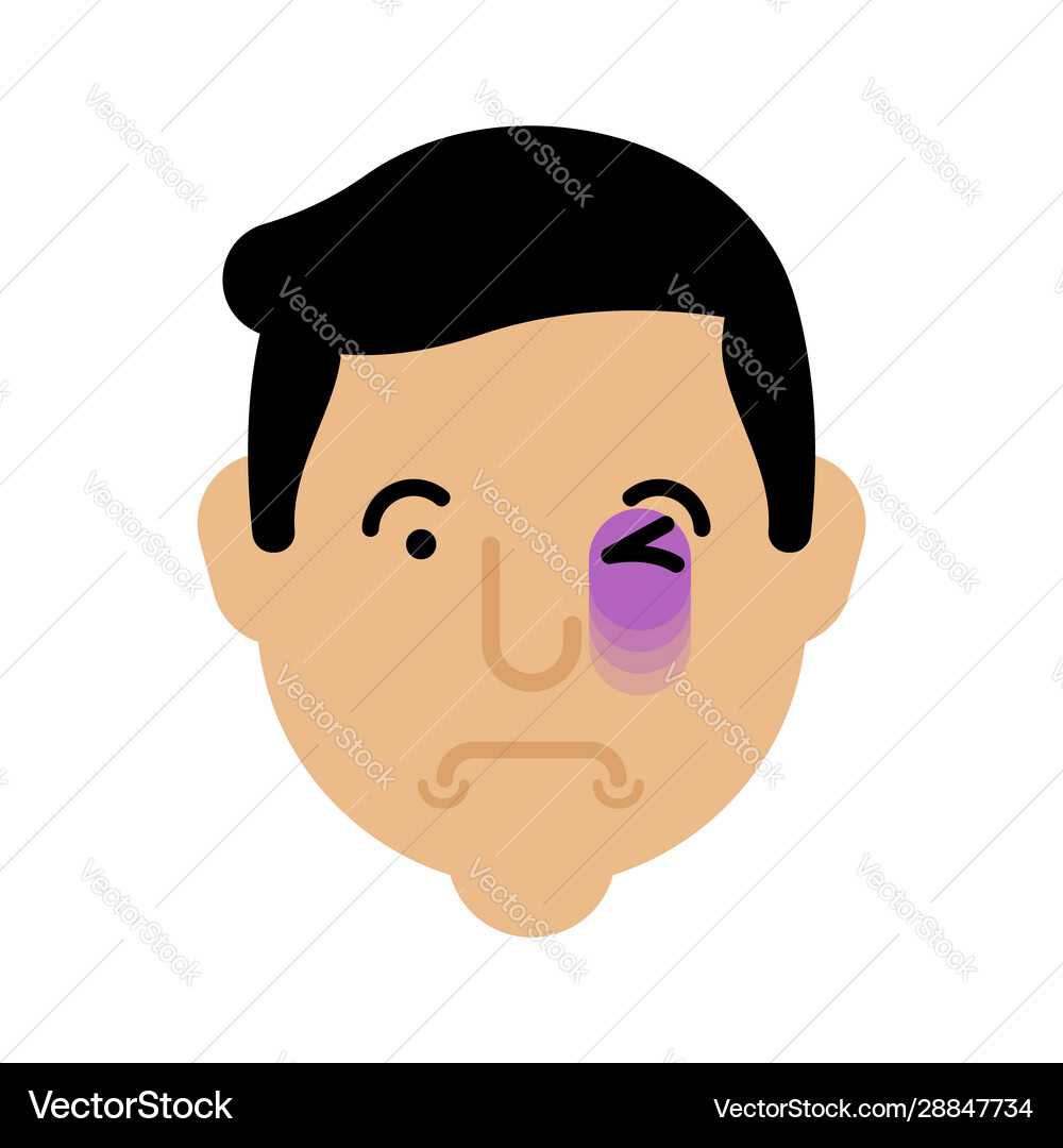 Eye bruise face head black portrait Royalty Free Vector