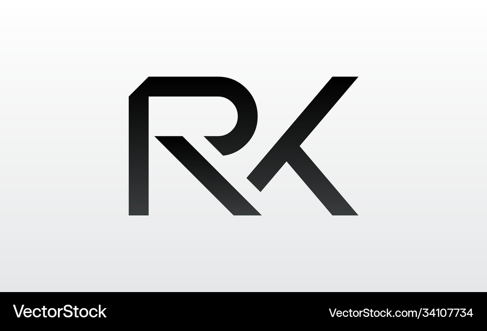 Initial rk letter logo with creative modern Vector Image