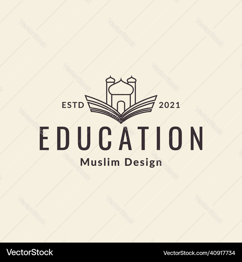 Islamic Book & Mosque Logo Royalty Free Vector Image