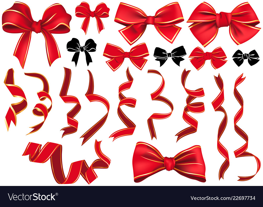Set of bows and ribbons Royalty Free Vector Image