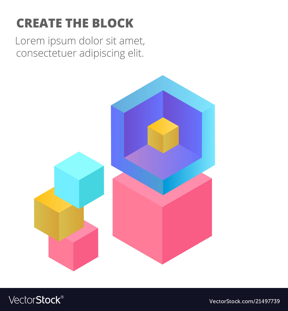 Blockchain Isometric Concept Background Royalty Free Vector
