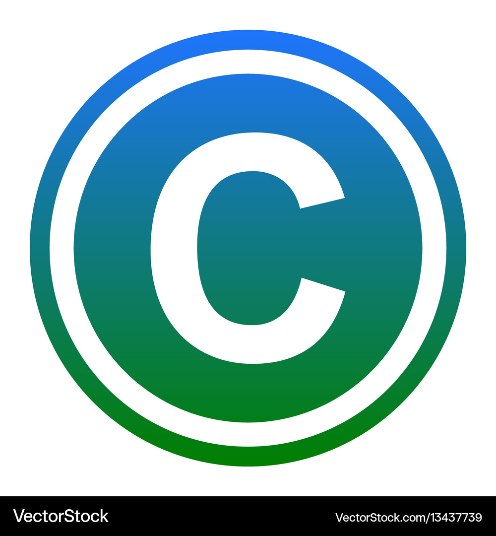 Copyright sign white icon Royalty Free Vector Image