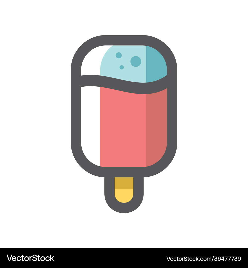 Ice cream popsicle icon cartoon Royalty Free Vector Image