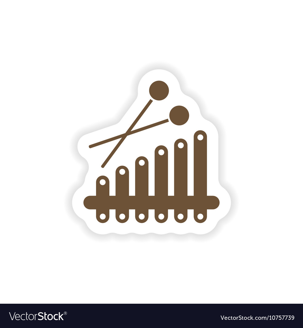 Stylish Paper Sticker On White Background Vector Image