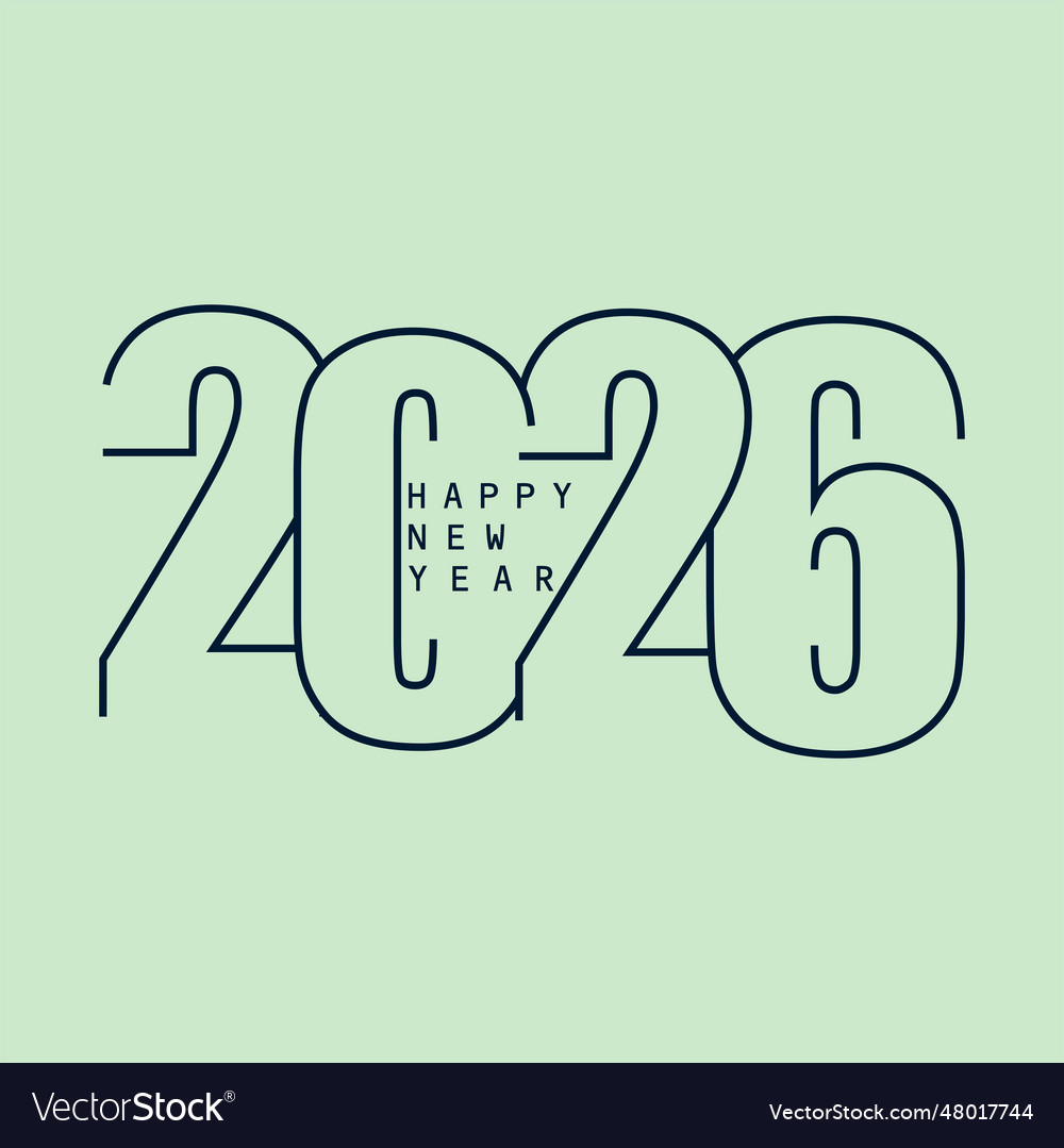 2026 happy new year logo text image Royalty Free Vector