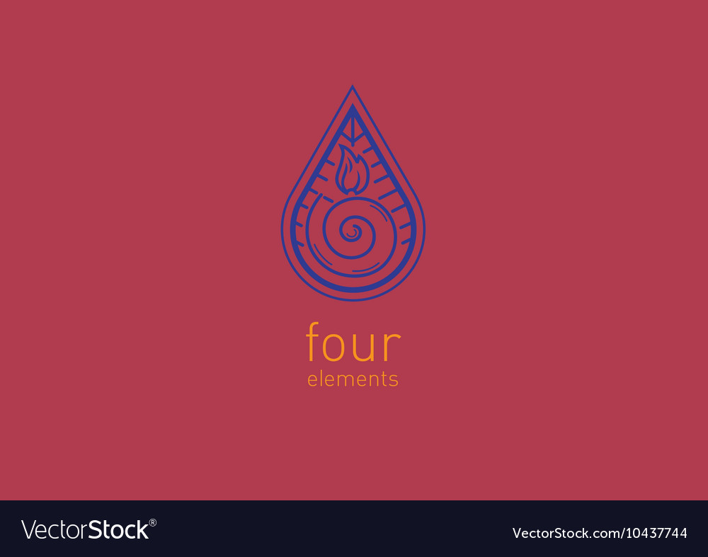 Development line logo four elements Royalty Free Vector