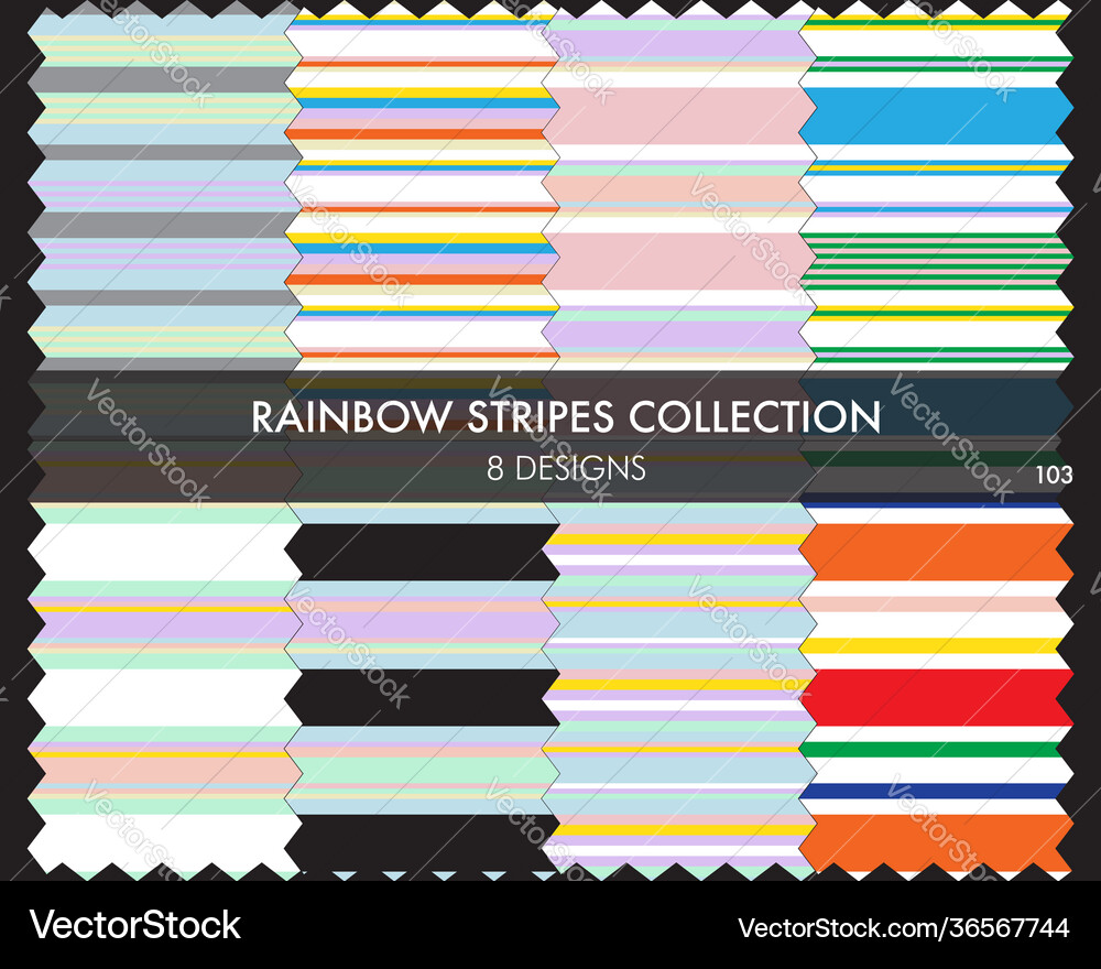 Rainbow striped seamless pattern collection Vector Image