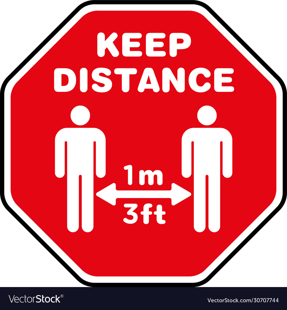 Social Distancing Signage Or Floor Sticker Vector Image