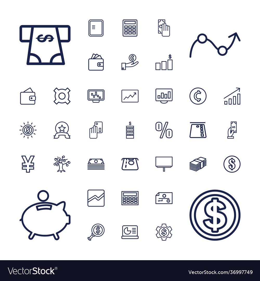 37 financial icons Royalty Free Vector Image - VectorStock