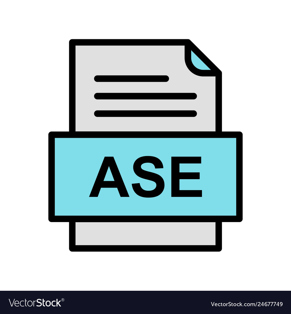 Ase file document icon Royalty Free Vector Image