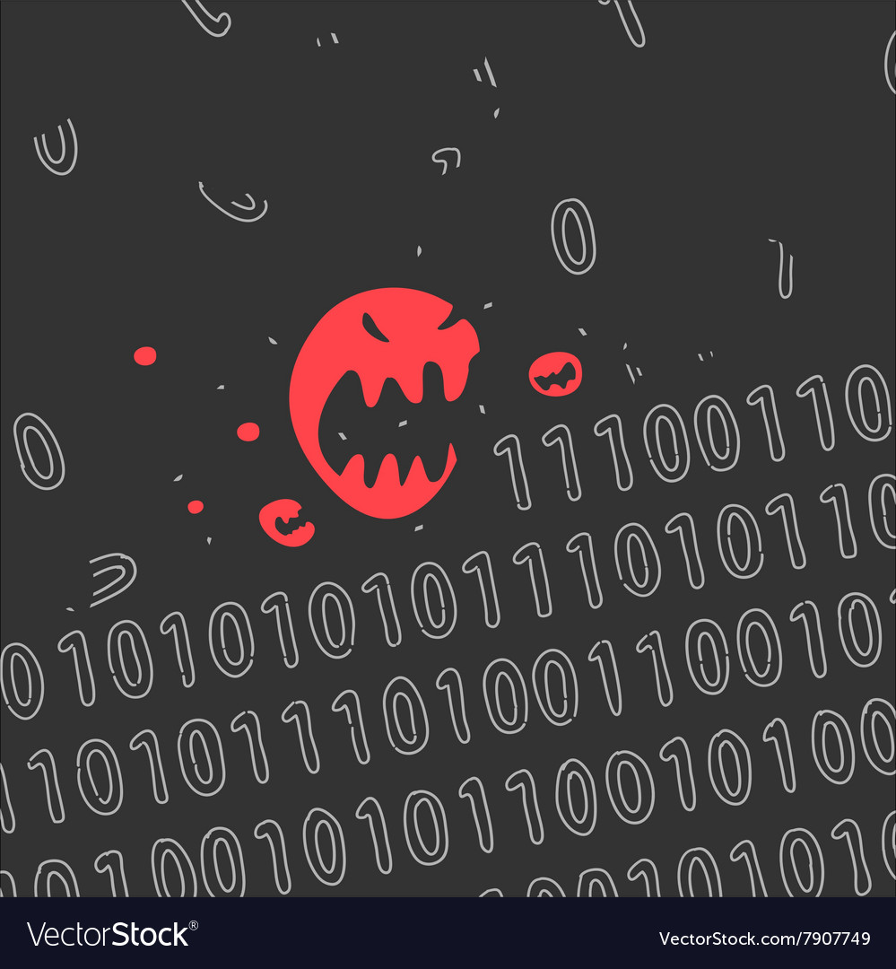 Cartoon computer virus Royalty Free Vector Image