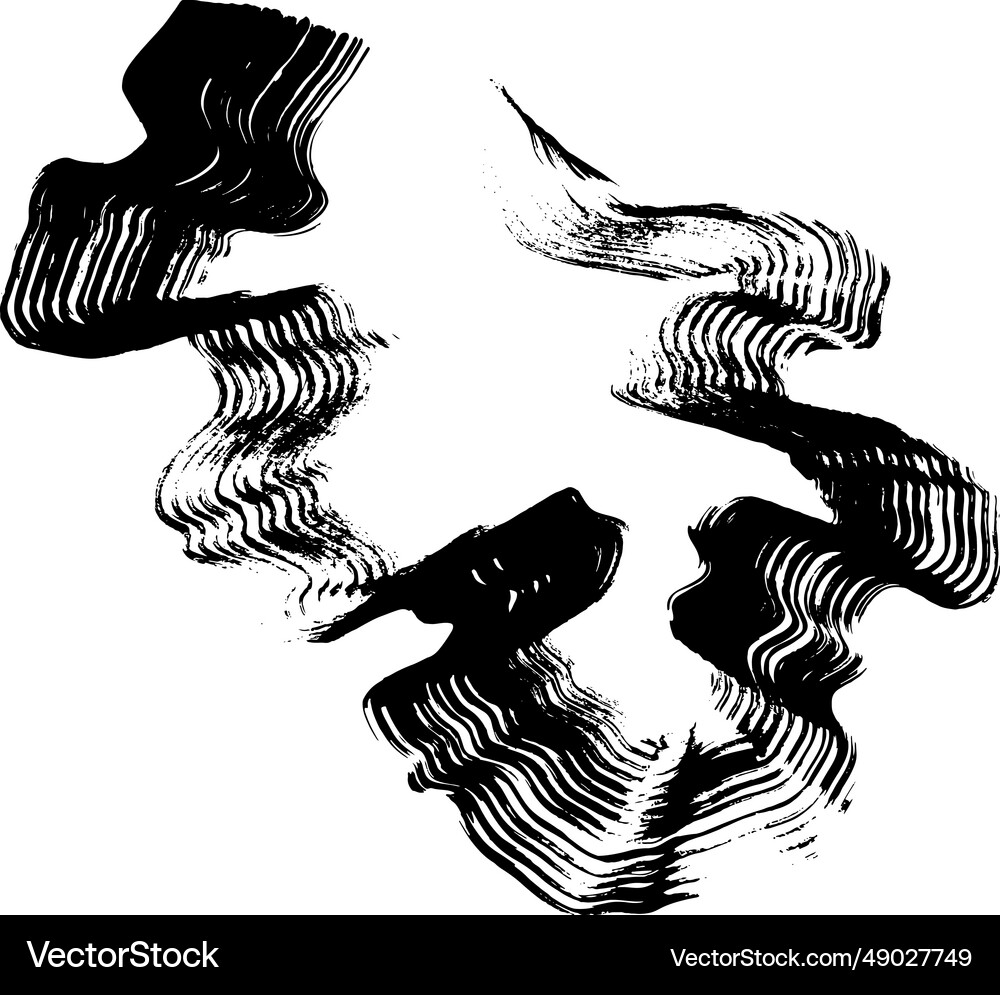 Dry brush wave stroke element Royalty Free Vector Image
