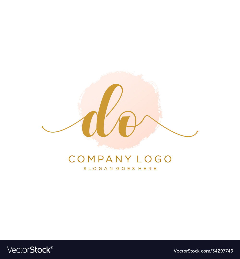 Initial do handwriting logo with circle template Vector Image