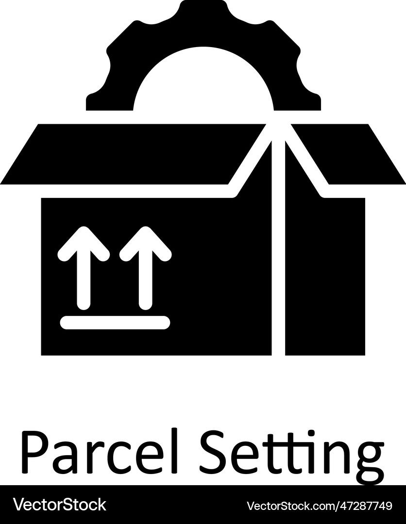 Parcel setting solid icon design Royalty Free Vector Image