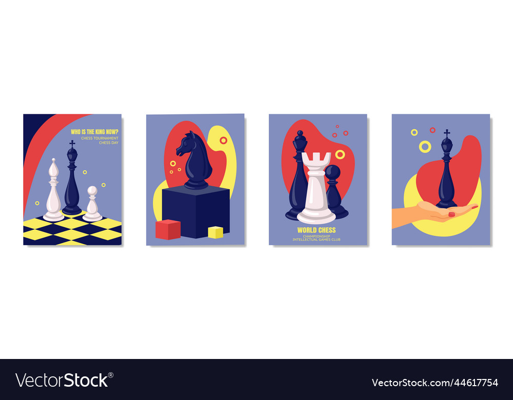 Abstract chess club match posters business Vector Image
