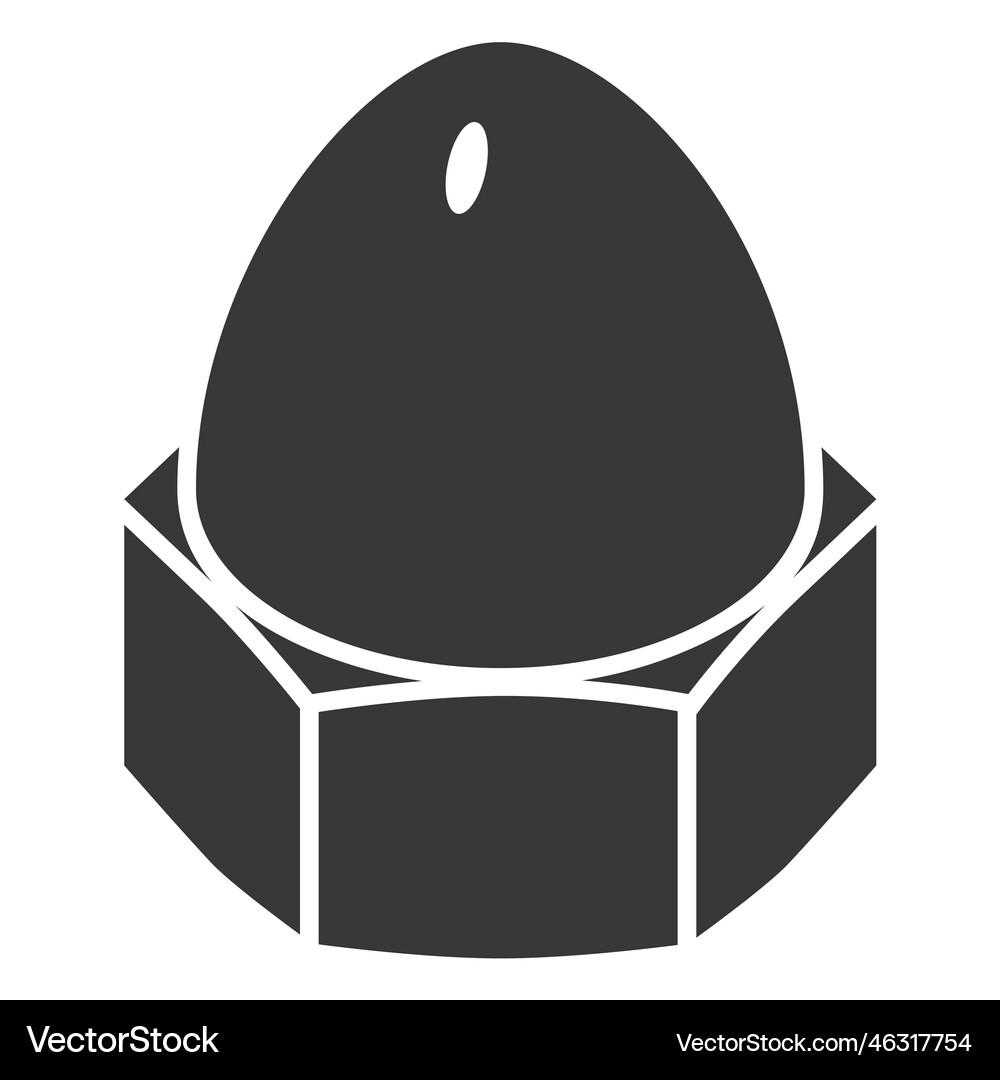 Acorn metal nut cut out Royalty Free Vector Image