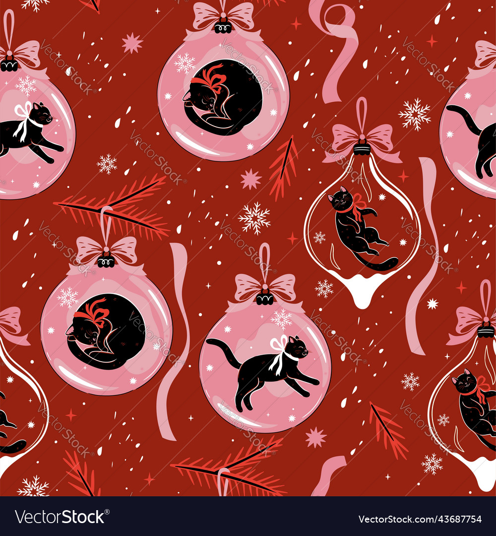 Christmas seamless pattern with balls Royalty Free Vector