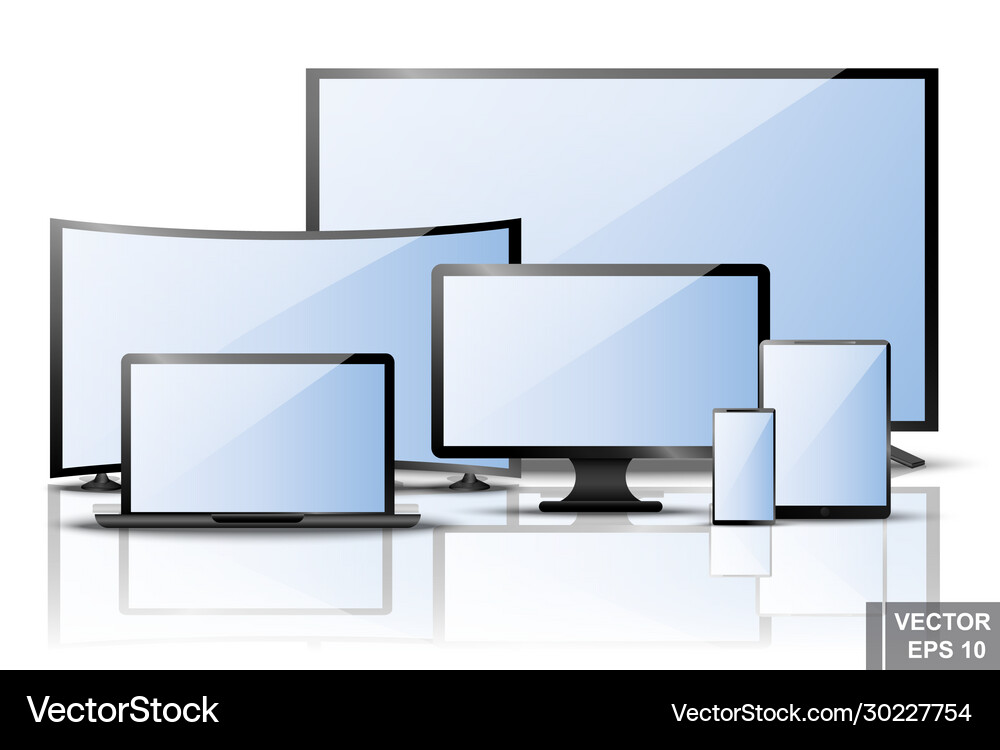 Electronics digital set tv monitor smart Vector Image