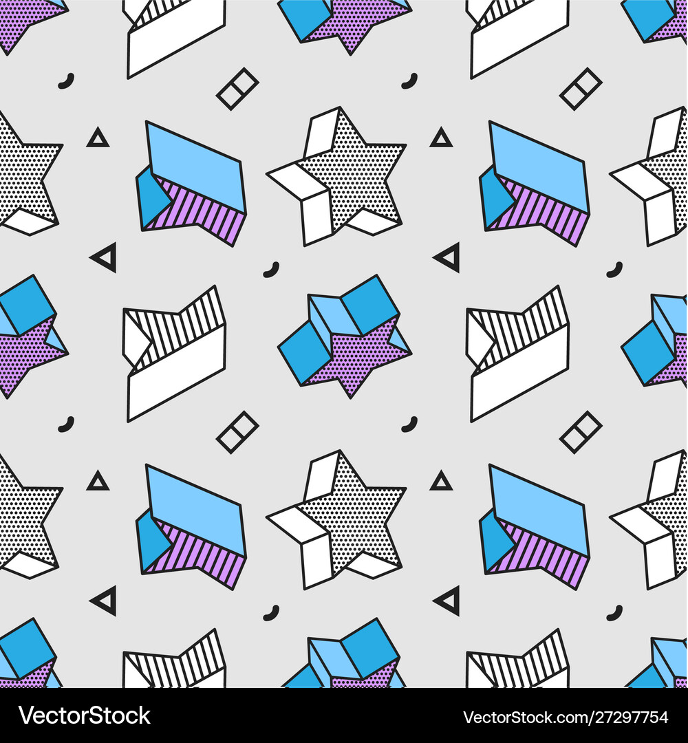 Seamless pattern colorful with 3d graphic Vector Image
