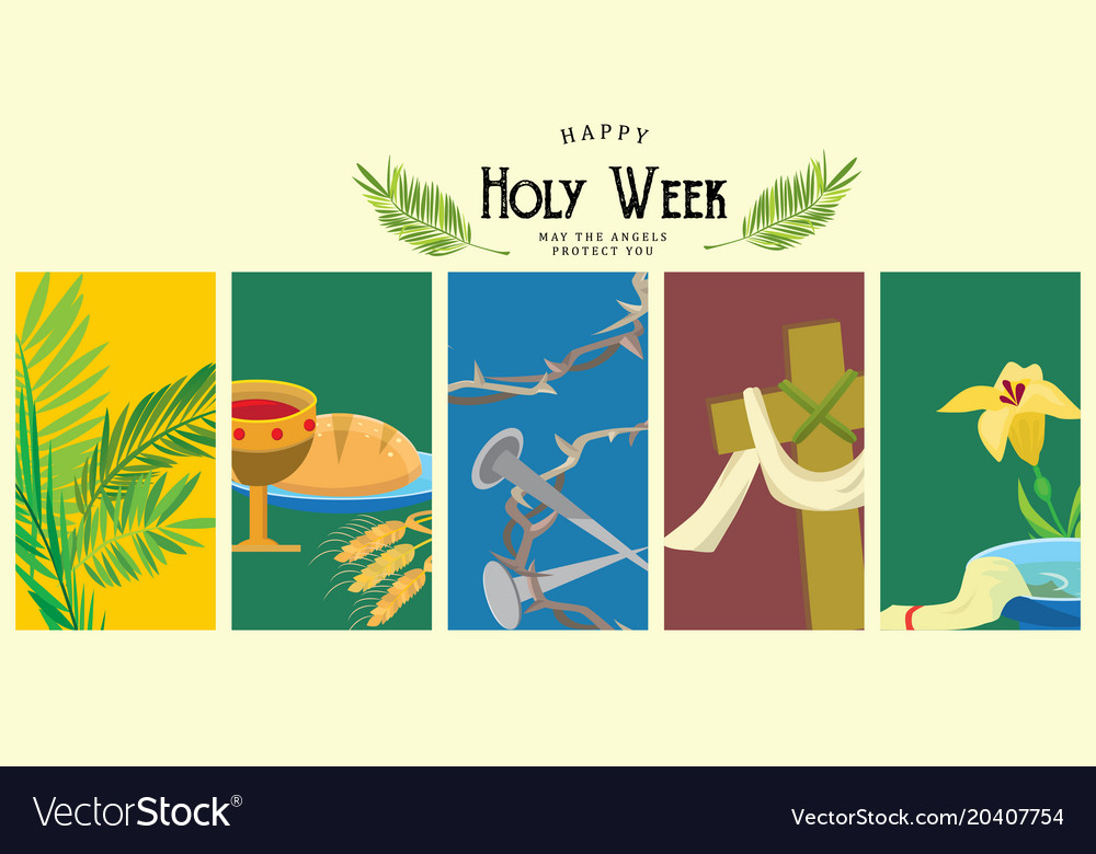 Set for christianity holy week before easter lent Vector Image