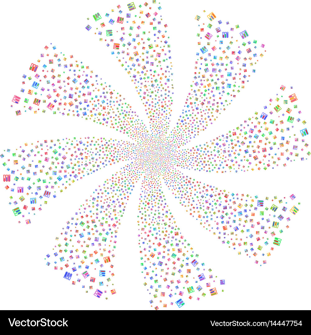 Test tubes fireworks swirl rotation Royalty Free Vector