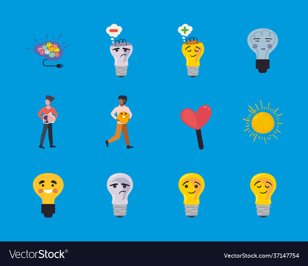 Think Positive Set Royalty Free Vector Image - Vectorstock