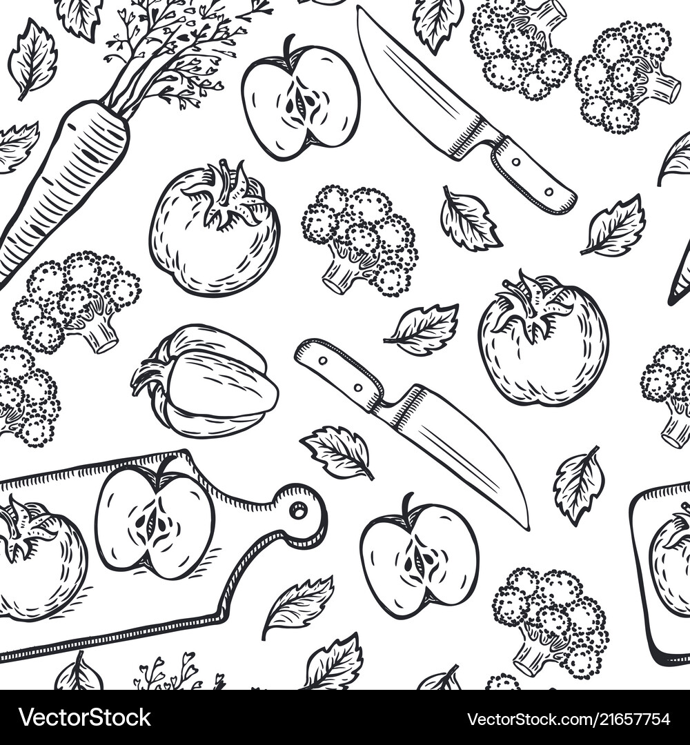 Vegetables pattern Royalty Free Vector Image - VectorStock