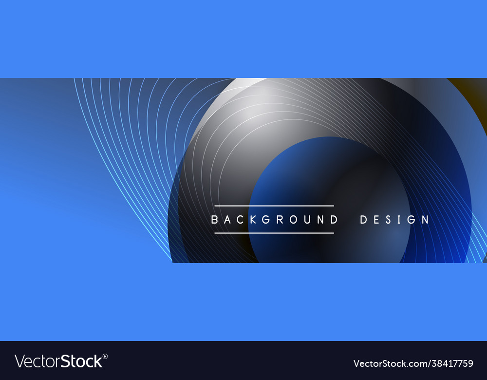 Gradient circles with shadows techno Royalty Free Vector