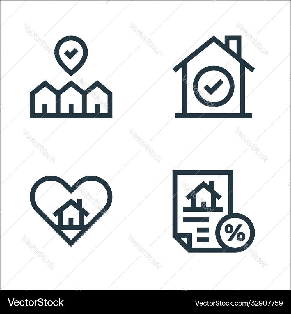 Real estate line icons linear set quality line Vector Image