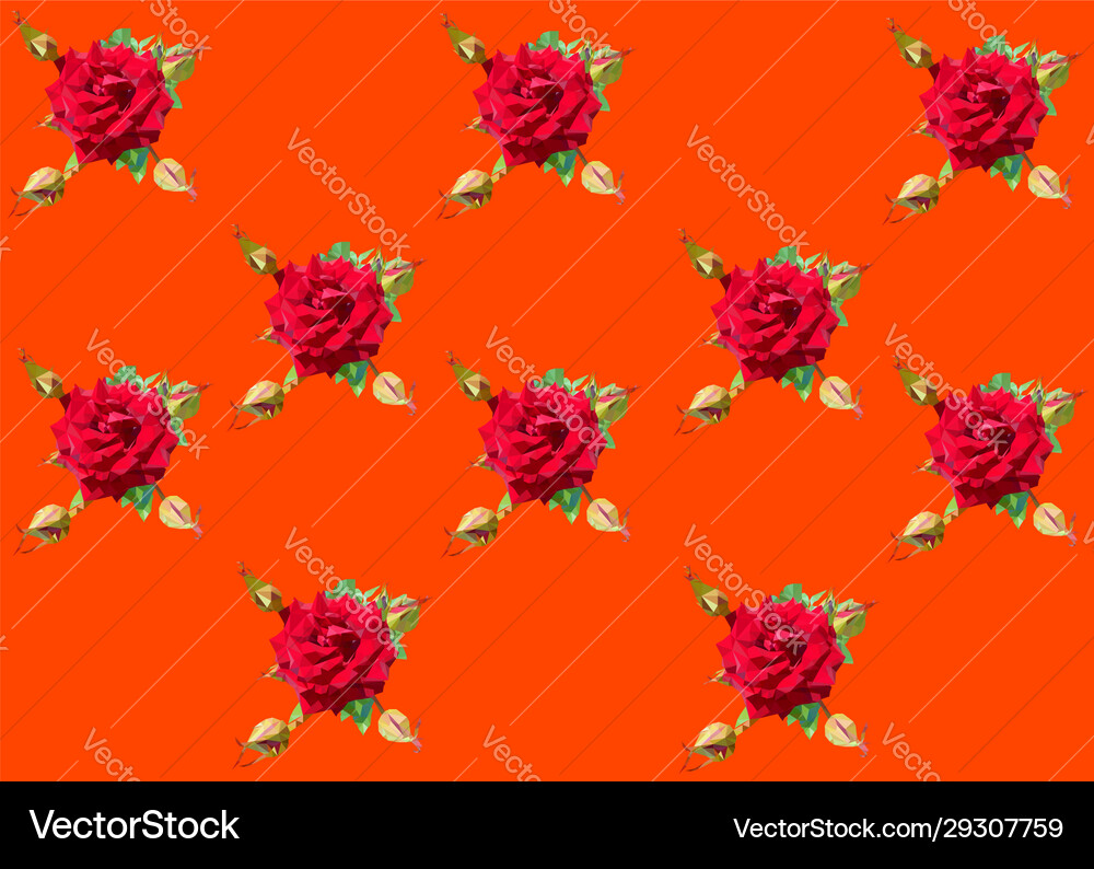 Rose flower low poly on original background Vector Image