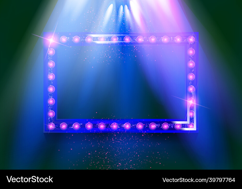 Abstract blue neon ring light effect Royalty Free Vector