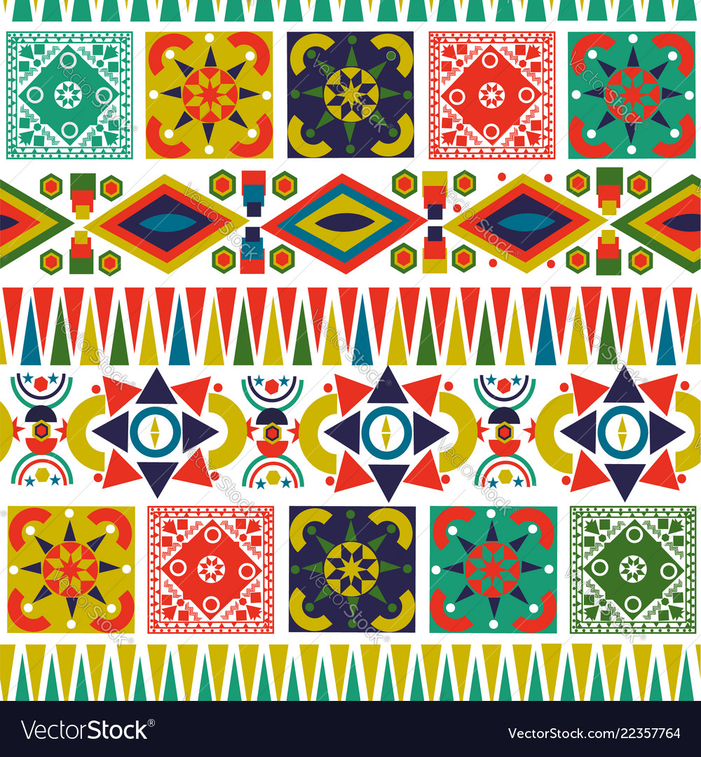 Bohemian folk abstract patchwork seamless pattern Vector Image