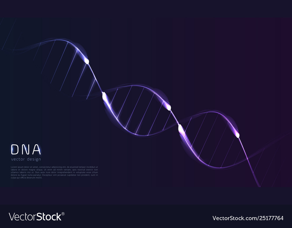 Dna code abstract background glowing lines Vector Image