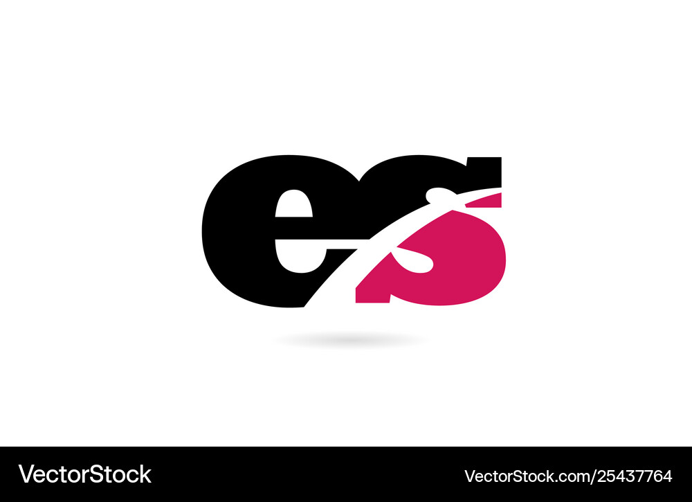 Es e s pink and black alphabet letter combination Vector Image