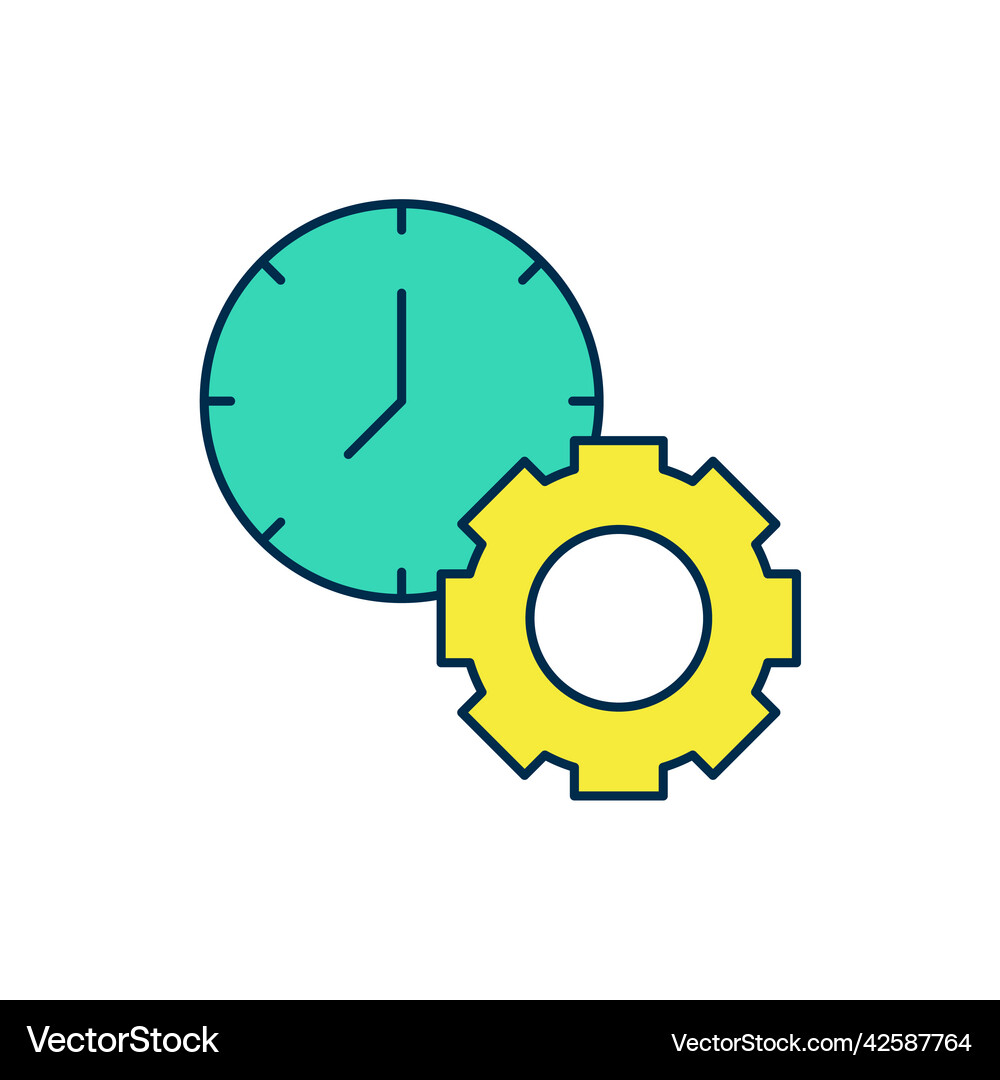 Filled outline time management icon isolated Vector Image
