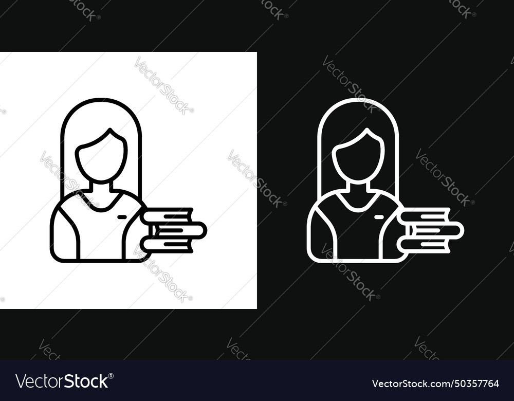 Librarian icon set library women supervisor Vector Image Librarian icon set library women supervisor Vector Image
