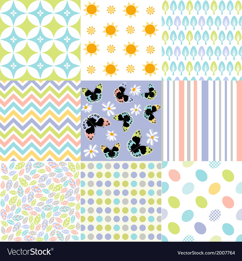 Seamless Pattern Easter Set Royalty Free Vector Image